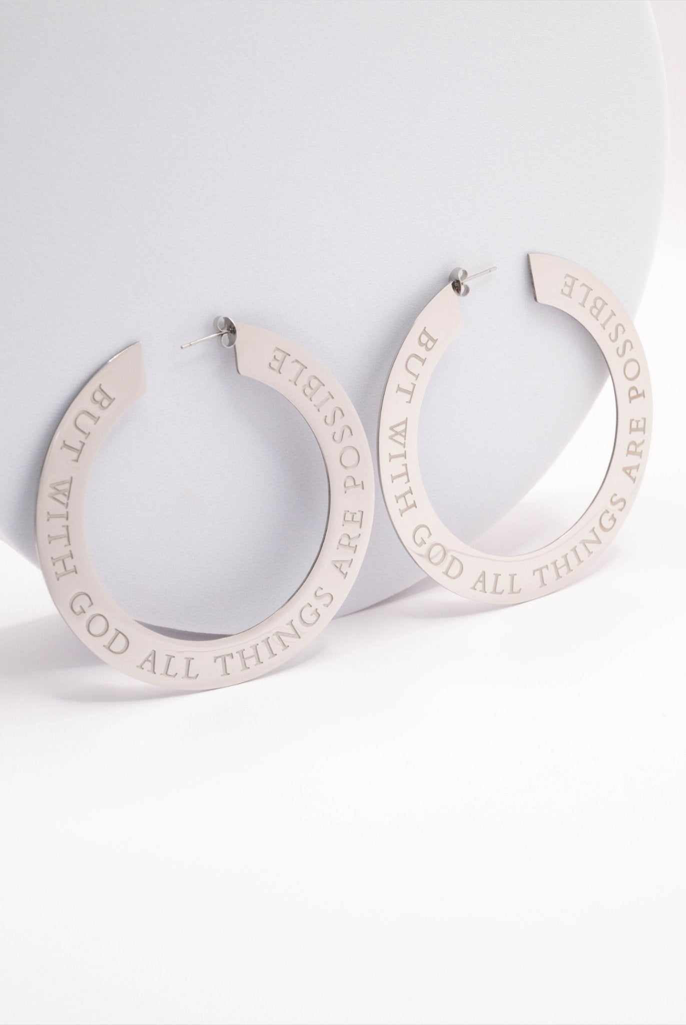 But With God All Things Are Possible Christian Hoop Earrings | A ...
