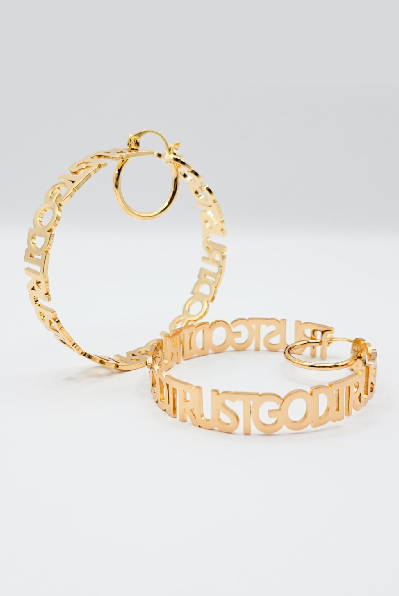 Trust God 18k Gold Plated Hoops – A Meaningful Mood