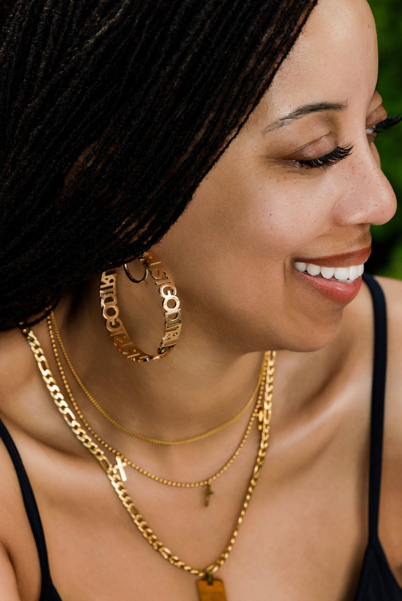 Trust God 18k Gold Plated Faith-Inspired Hoop Earrings – A Meaningful Mood
