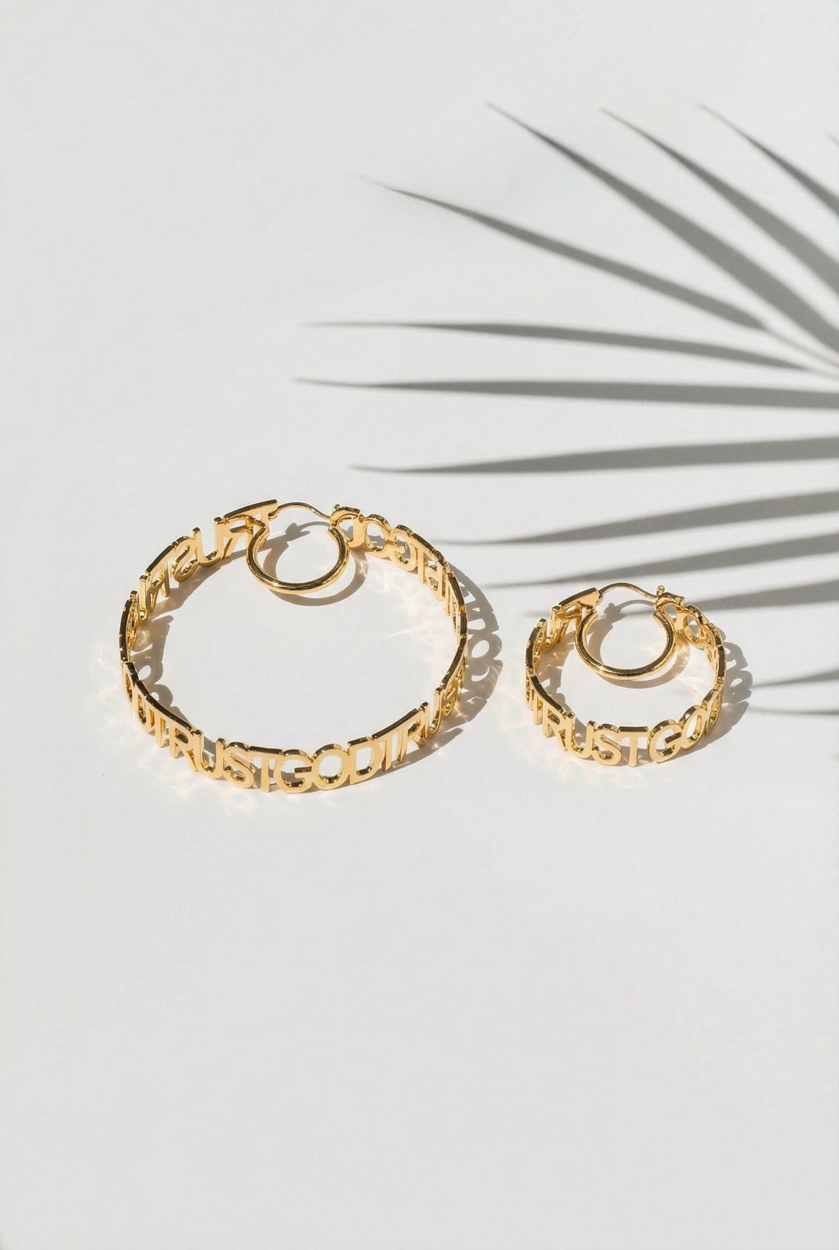 Trust God Hoops - 18k Gold Plated Christian Statement Earrings for ...