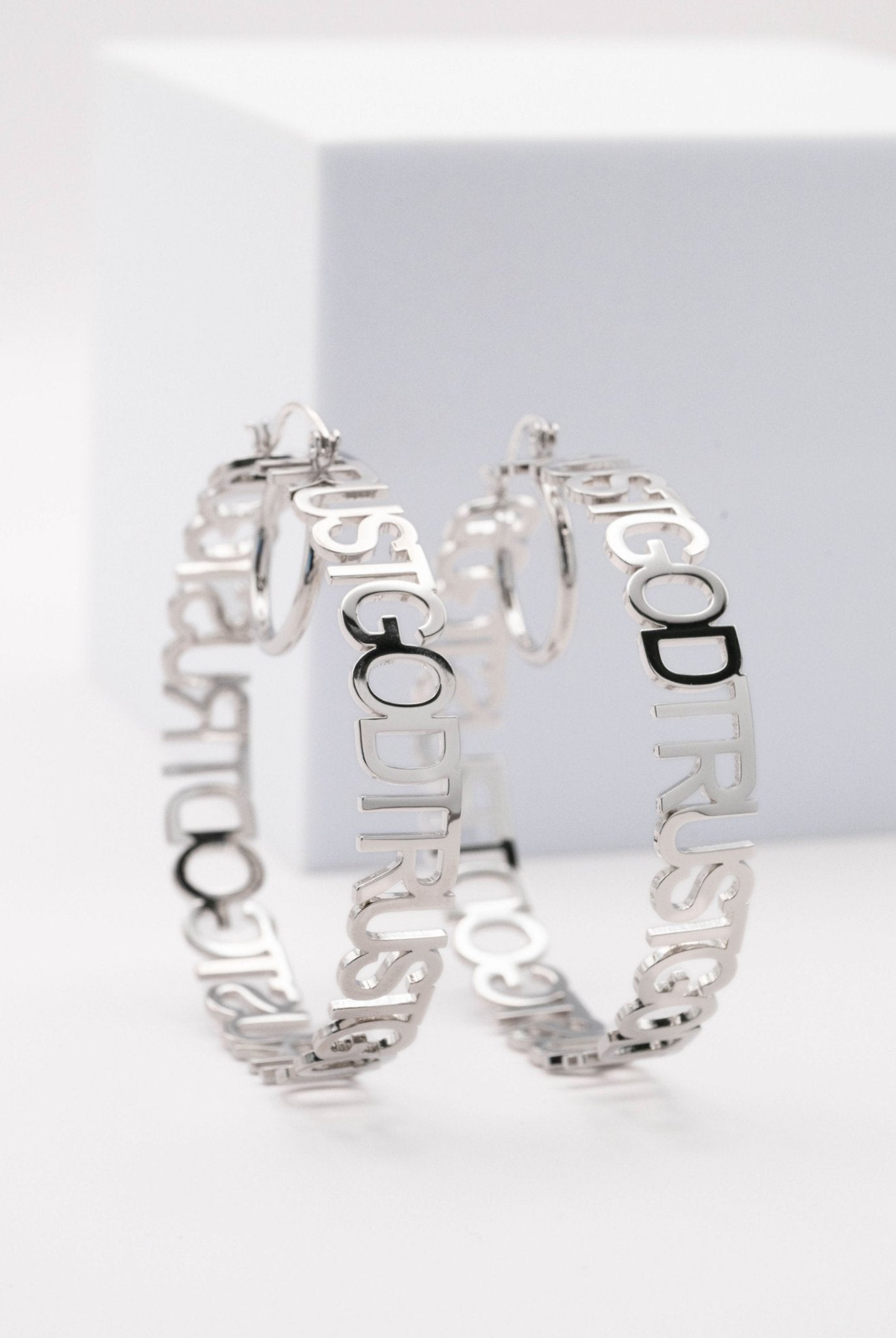 Trust God Christian Hoop Earrings | A Meaningful Mood