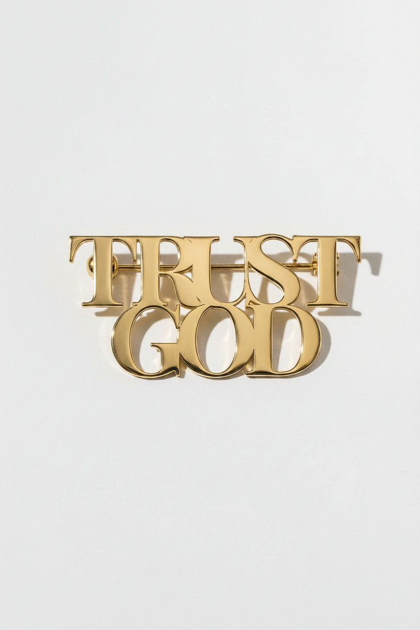 Trust God Christian Brooch | 18k Gold Plated | Lapel Pin | A Meaningful ...