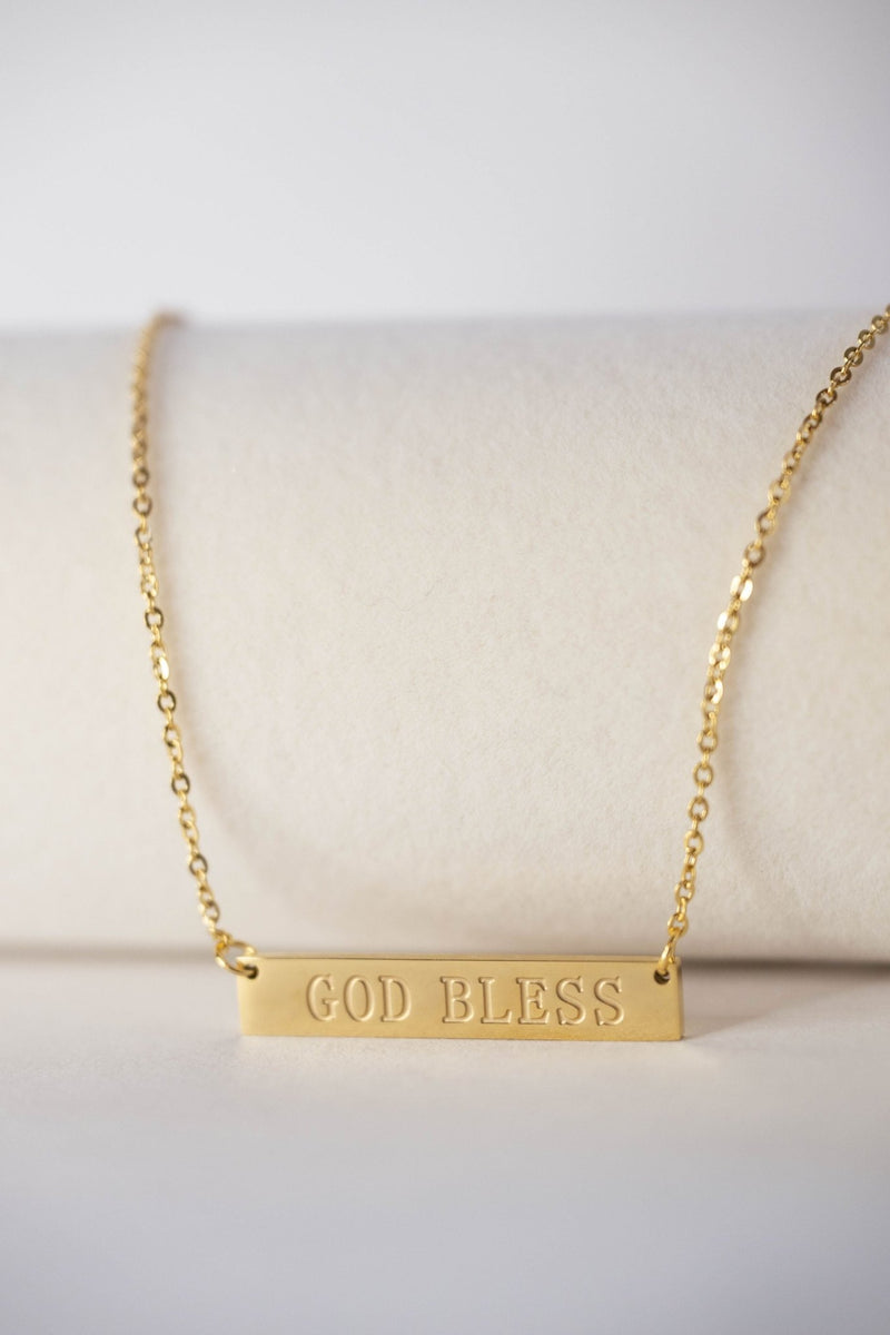 God Bless 18k Gold-Plated Necklace – A Meaningful Mood